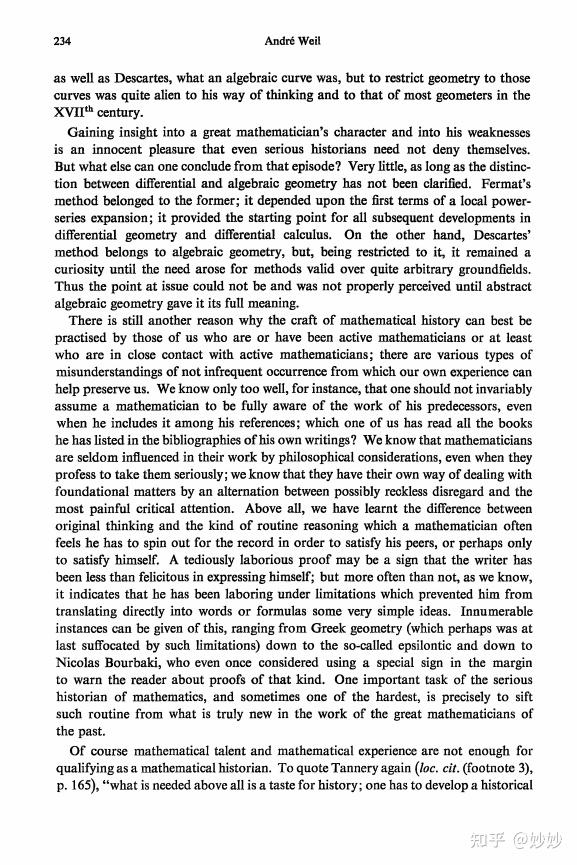 André Weil - History of Mathematics: Why and How - 知乎