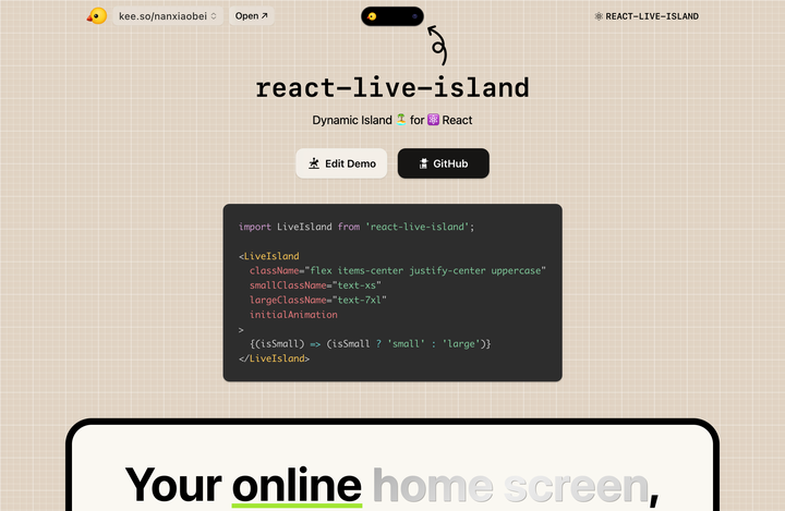 ⚛️ react-live-island 🏝，一个非常简单的 React 灵动岛组件 - 知乎