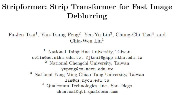 [ECCV 2022-图像去模糊]Stripformer: Strip Transformer for Fast Image Deblurring - 知乎