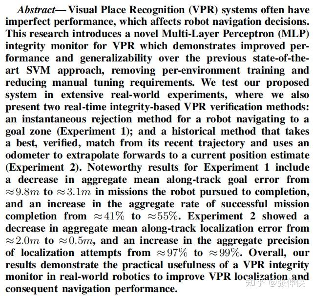 2024年-机器人导航中通过验证定位估计来提升视觉位置识别(VPR)能力的方法-澳大利亚昆士兰大学/国立大学联合开源 - 知乎