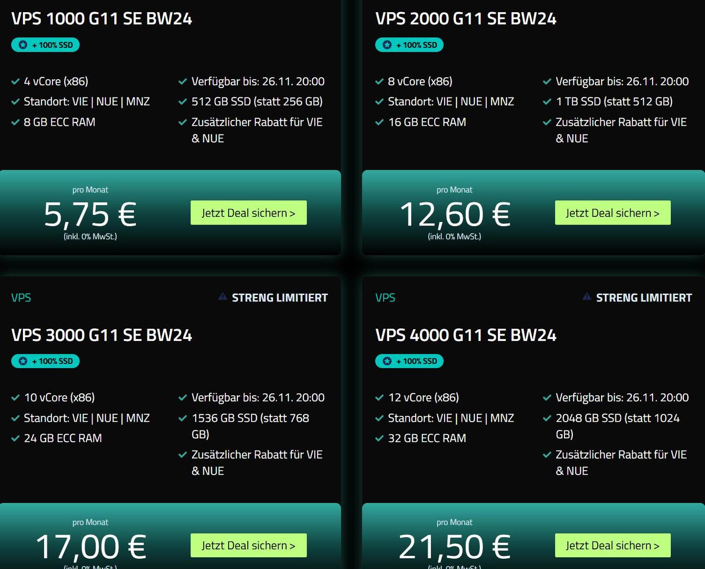 Netcup：性能溢出，黑五活动促销款VPS1000 G11 iv SE BW24(EPYC milan 4核/8G/512G/2.5G带宽)详细性能评测 - 知乎