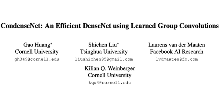 CondenseNet：可学习分组卷积，原作对DenseNet的轻量化改造 | CVPR 2018 - 知乎