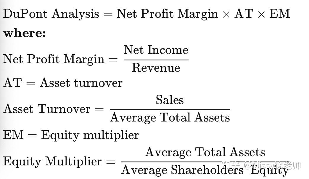 DuPont Analysis 什么是杜邦分析/模型 - 知乎