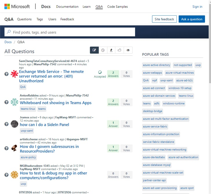 微软 Q&A 正式上线，替代 MSDN 和 TechNet 论坛 - 知乎