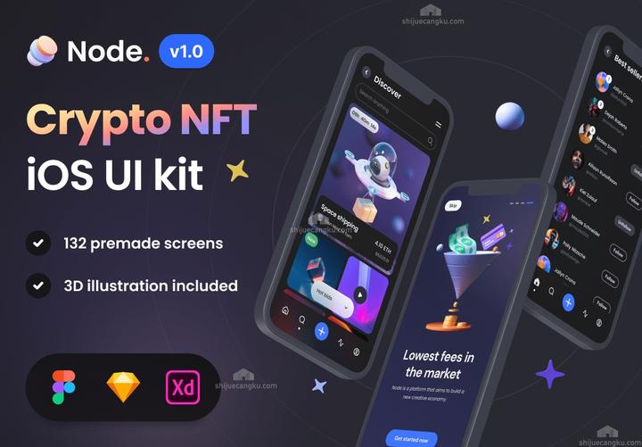 APP UI素材分享:炫酷金融加密货币钱包APP设计：Node – Crypto NFT iOS UI Kit - 知乎