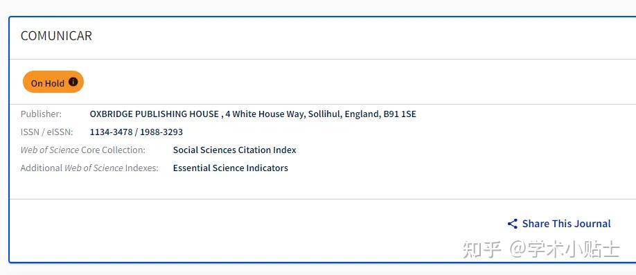慎投！双1区 SSCI TOP刊竟也被On Hold预警！你踩雷了吗？ - 知乎