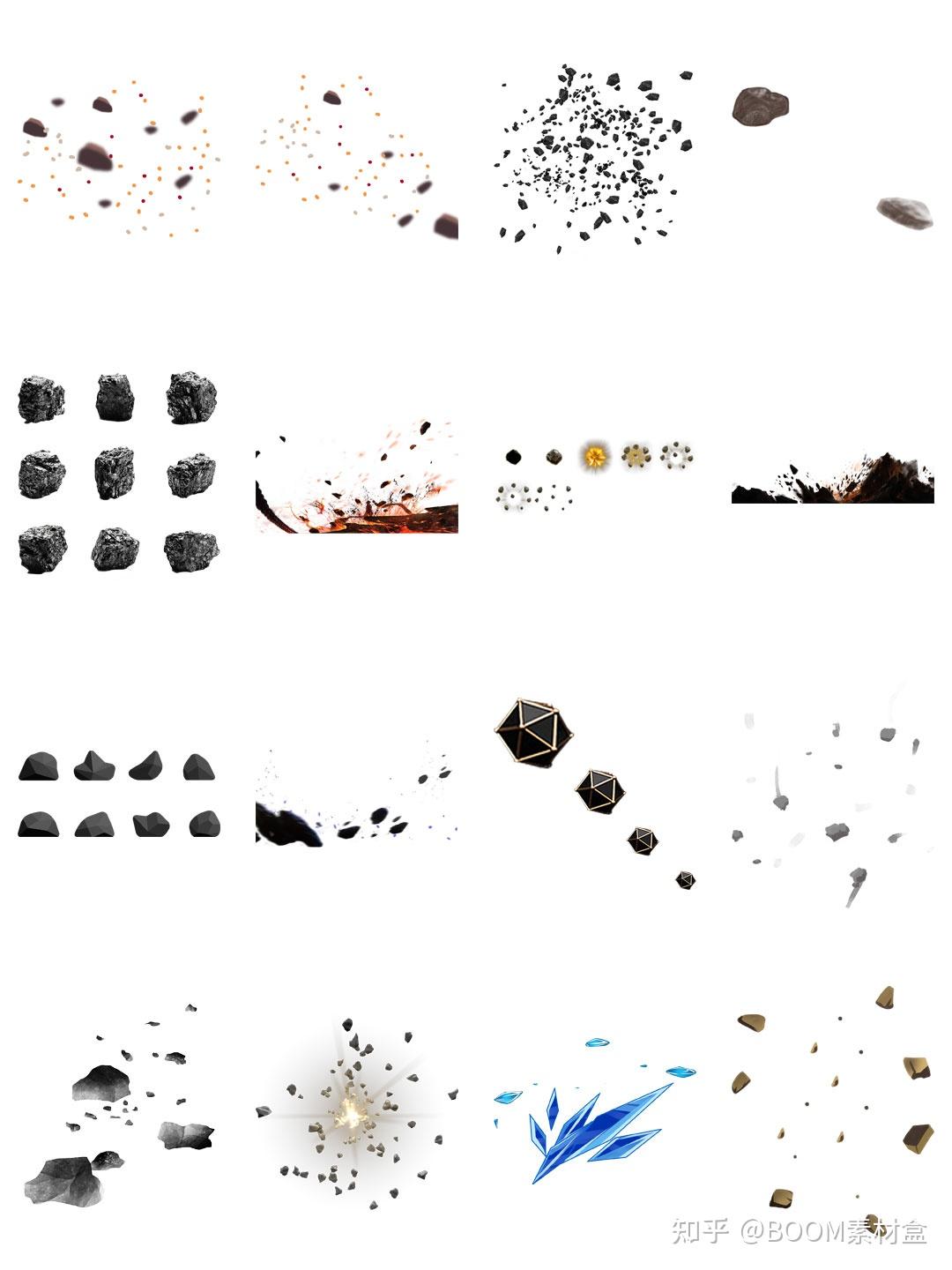 素材分享丨飞溅碎石悬浮石头假山岩石鹅卵石石块石免扣PNG免抠设计元素素材 - 知乎