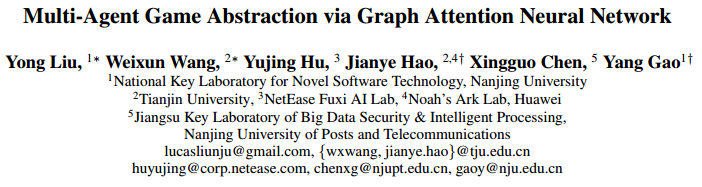 [G2ANet]Game Abstraction via Graph Attention Net - 知乎