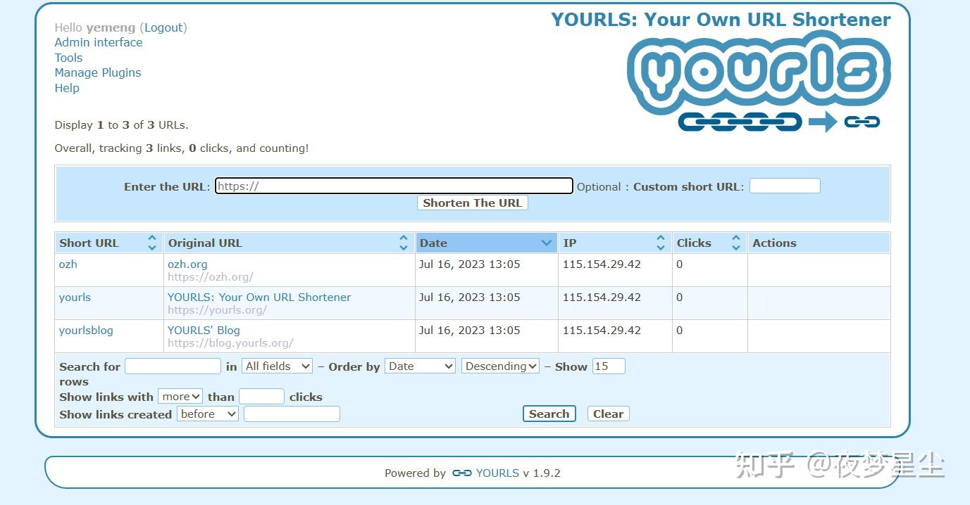 【docker/宝塔】建立自己的短链接服务——YOURLS - 知乎