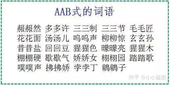 ABB+AABB+AABC+ABAC词语大汇总！收藏一份，孩子6年考高分 - 知乎
