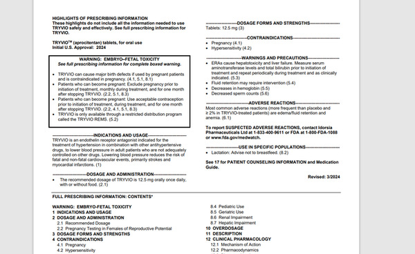30多年来全新机制！新型口服降压药Aprocitentan（商品名Tryvio）获FDA批准上市 - 知乎