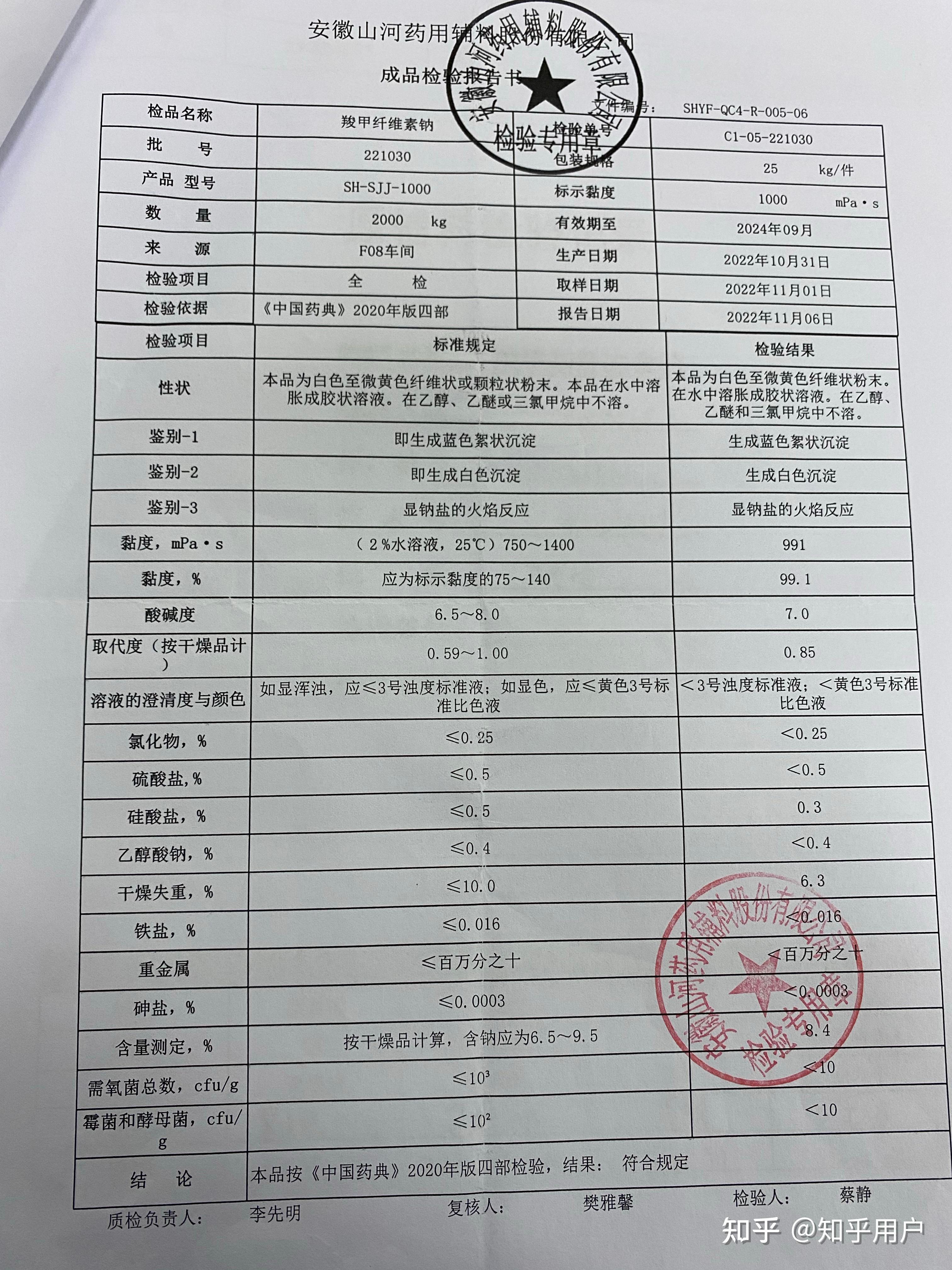 辅料COA，同一辅料不同厂家不同COA - 知乎