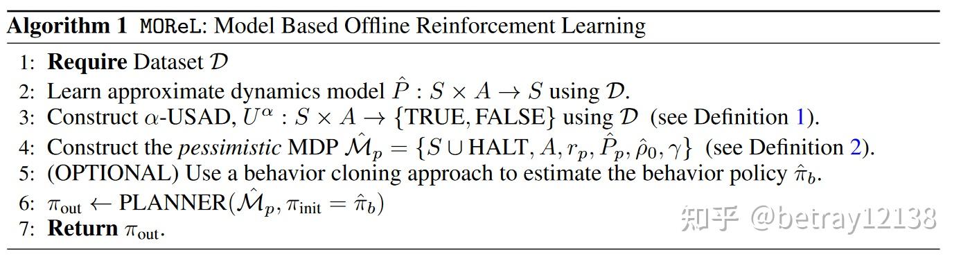 MOReL-Model-Based Offline Reinforcement Learning - 知乎