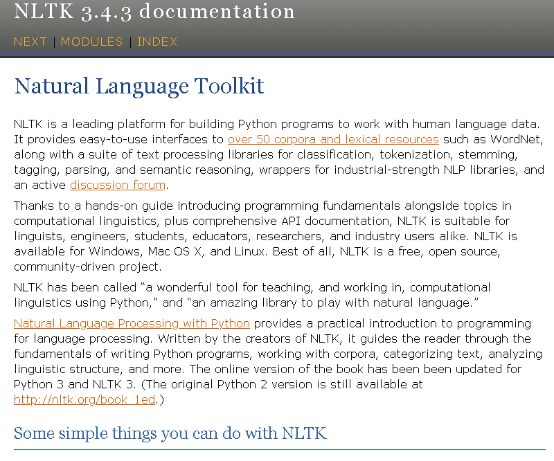 酷站推荐 - nltk.org - Natural Language Toolkit - 知乎