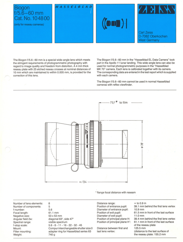 Zeiss Biogon 60mm F5.6 for Hasselblad Data Camera (HDC) - 知乎