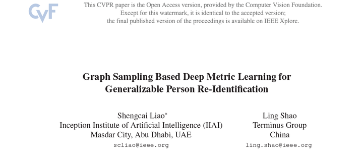 论文笔记20：Graph Sampling Based Deep Metric Learning for Generalizable Person Re-Identification - 知乎