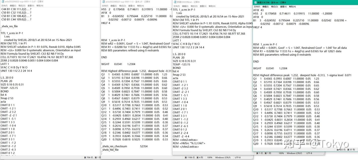 提取CIF中的hkl和res文件 - 知乎