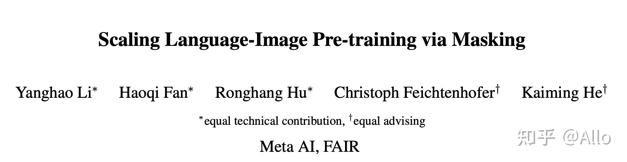Scaling Language-Image Pre-training via Masking (FLIP) - 知乎 Scaling Language-Image Pre-training via Masking (FLIP) - 知乎