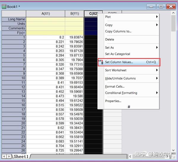 如何在Origin选取一定间隔的数据点并作图，方法二 - 知乎