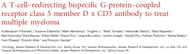 多发性骨髓瘤新靶点：强生GPRC5D/CD3双抗启动二期临床 - 知乎