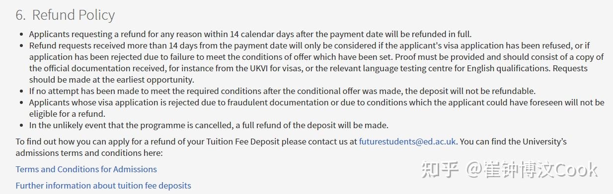 【英国申请】热门学校留位费的退费政策(Refund Policy) - 知乎