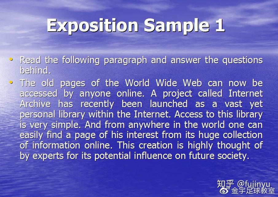 【金宇英语教室】说明文写作——简介（Exposition——An Introduction） - 知乎