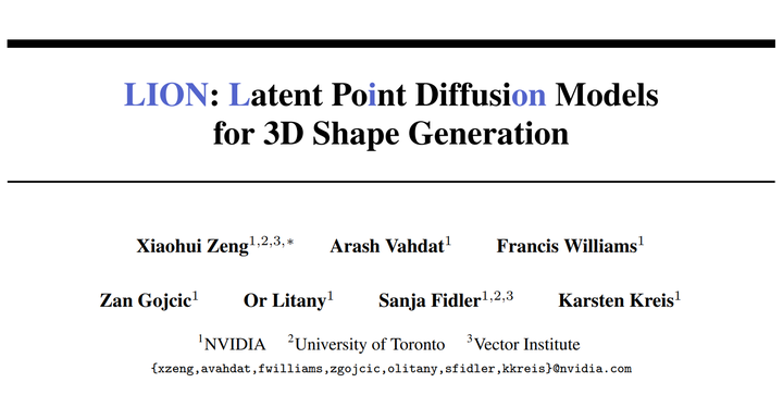 LION Latent Point Diffusion Models for 3D Shape Generation (NIPS2022) 论文总结自存 - 知乎