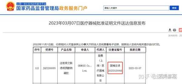 医美 | Genoss吉诺斯：国内第2款"玻尿酸"注射针剂正式获批 - 知乎