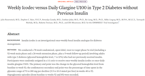 临床数据库 | 诺和诺德胰岛素周制剂icodec优效于甘精胰岛素 - 知乎