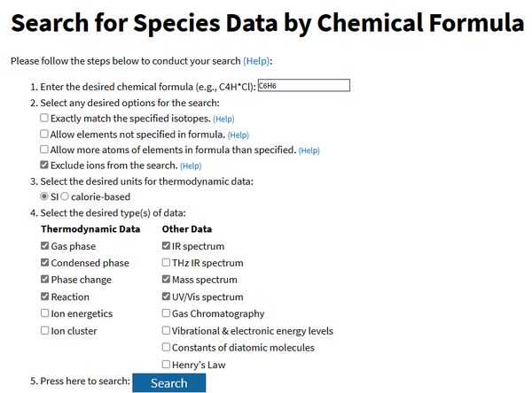 免费的专业的详细的热力学数据库：NIST WebBook查询教程 - 知乎