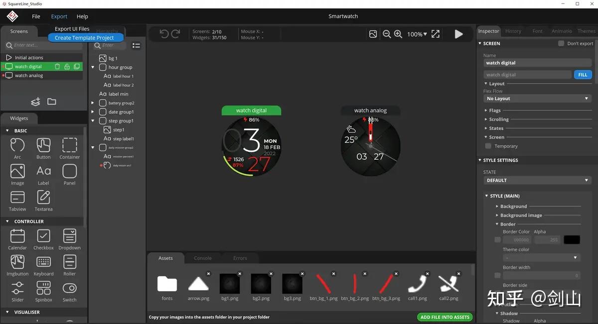 使用squareline studio图形化设计生成LVGL代码后导入Platformio的工程后在ESP32上运行 - 知乎