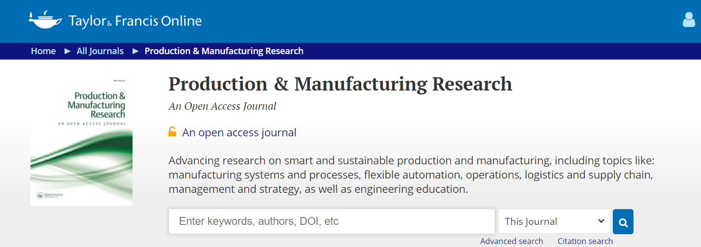 Taylor & Francis制造工程领域，JCR Q1区优质期刊推荐 - 知乎