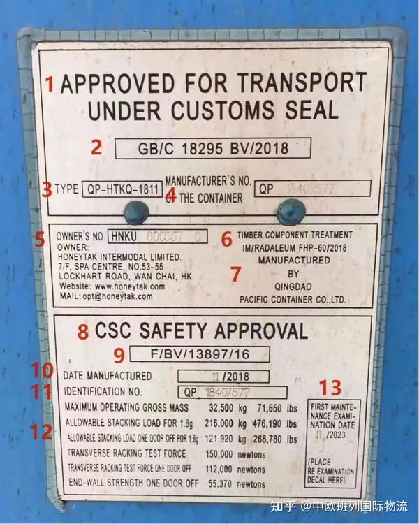 集装箱史上最全详解介绍！集装箱CSC铭牌 - 知乎