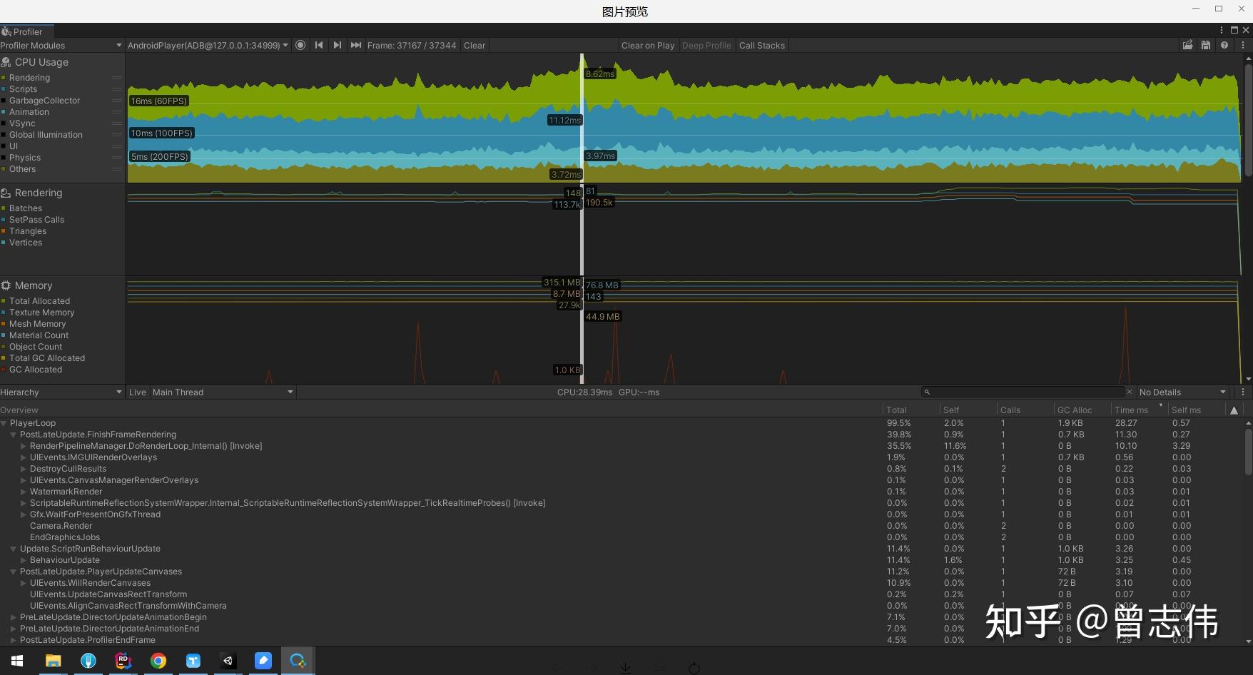 【Unity Profile】诊断性能问题 - 知乎