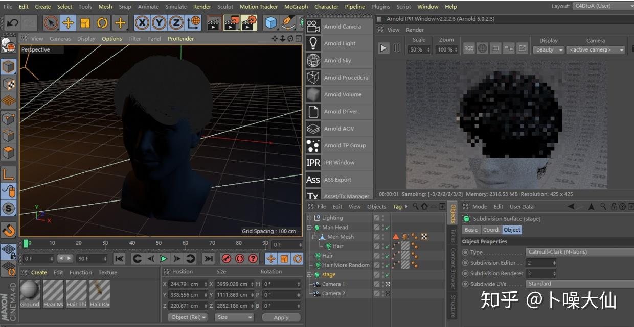 【C4DtoA 10】Arnold渲染器(材质四): Hair Shader - 知乎