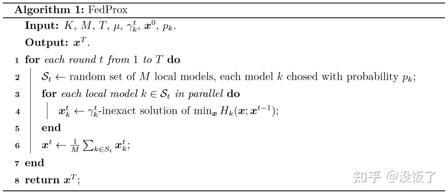 FedProx算法（Federated Optimization in Heterogeneous Networks笔记） - 知乎