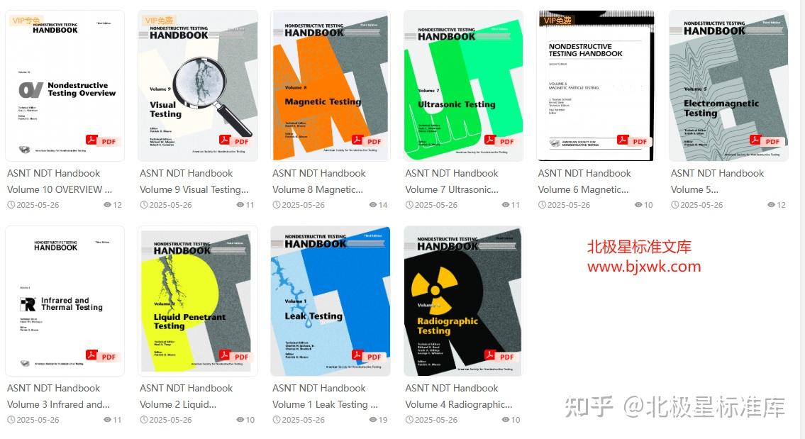 【标准分享】ASNT NDT handbook 无损检测手册全套标准下载~ - 知乎