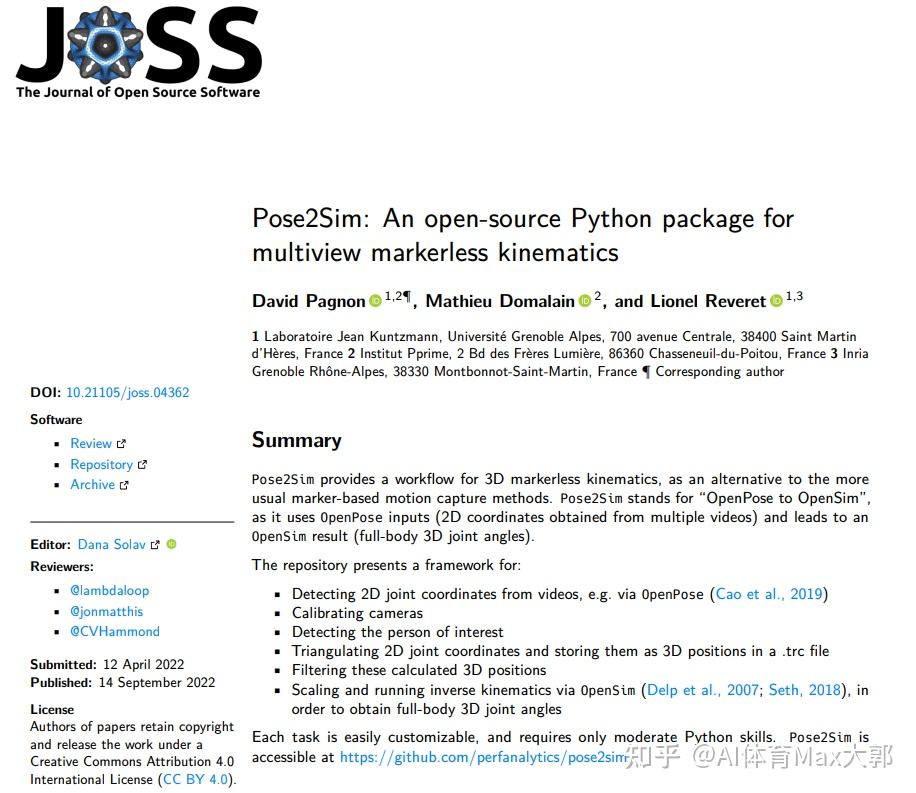 Pose2Sim：用于多视图无标记运动学的开源 Python 包 - 知乎