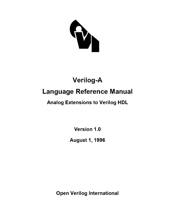 Verilog-A Language Reference Manual 译文 Section 1：Verilog-A HDL概述 - 知乎