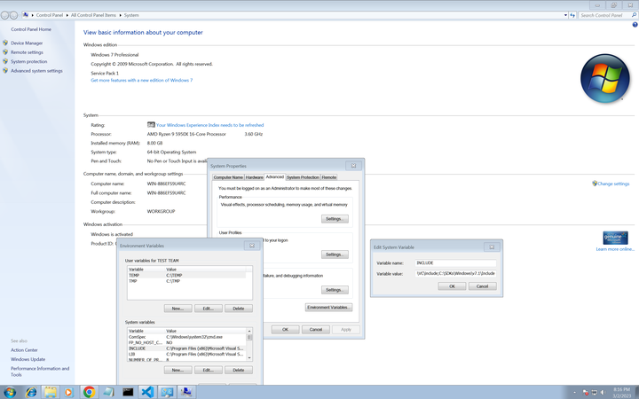VScode Notes: Using VScode 1.70.2 +Cl.exe 16.00.30319.01 for x64 +tasks ...