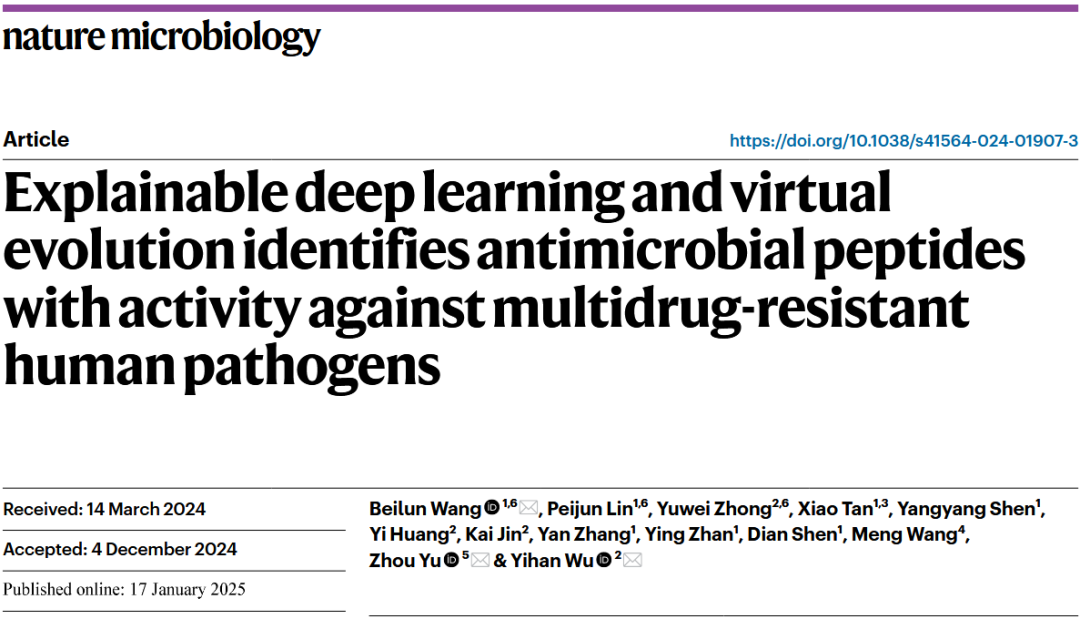 Nat. Microbiol. | 可解释的深度学习和虚拟进化识别具有抗多药耐药人类病原体活性的抗菌肽 - 知乎