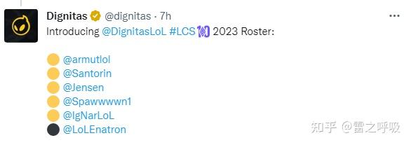 雷竞技资讯：简皇降临！DIG官宣新阵容，Jensen、Santorin老队友重聚！ - 知乎