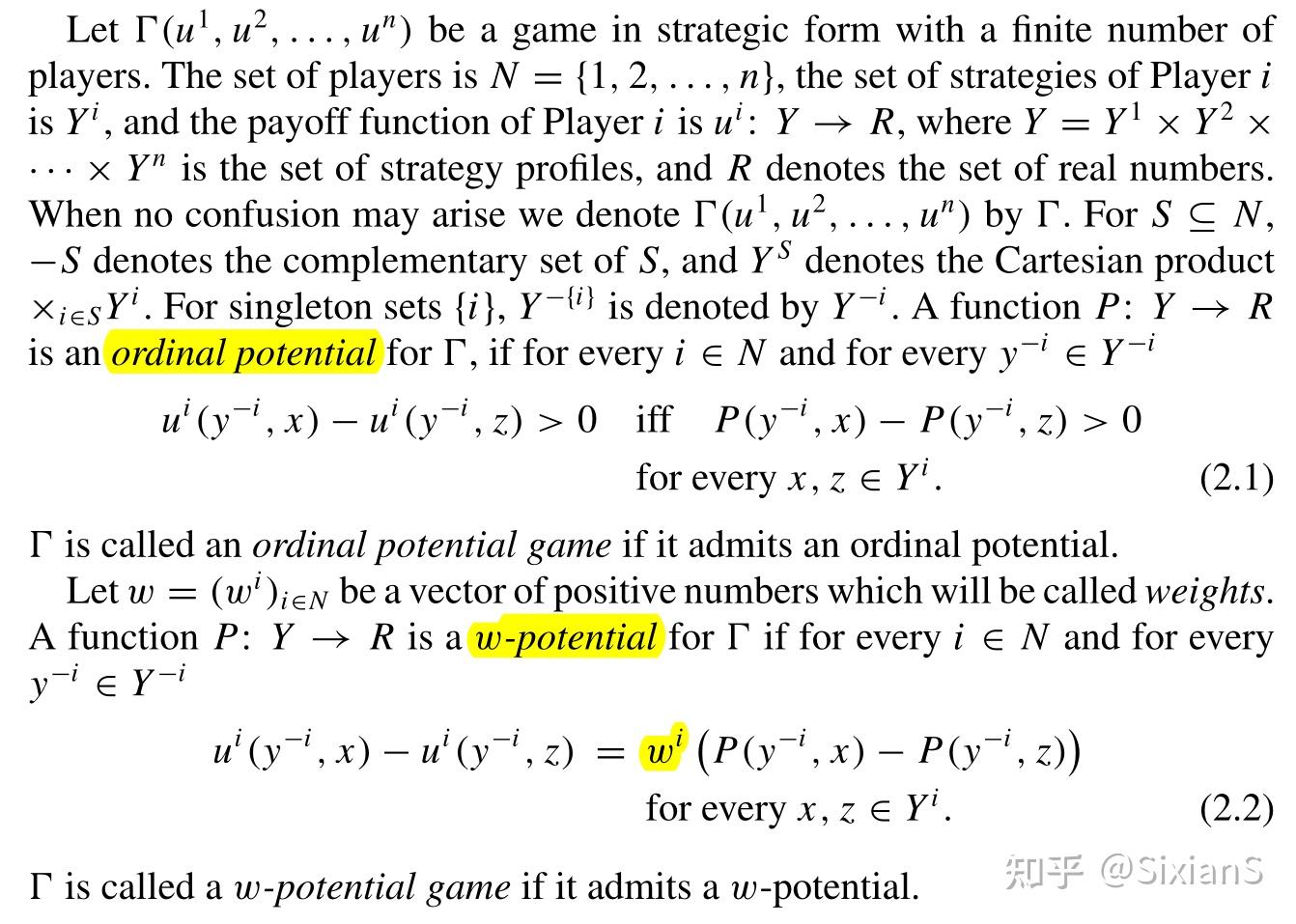 Potential Function/Potential Games/势博弈/势函数-学习笔记 - 知乎