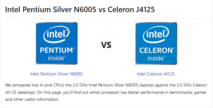 Intel Pentium Silver N6005 vs. Intel Celeron J4125 - 知乎