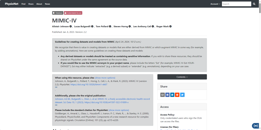 院士都在用的数据库——MIMIC数据库(含关键页面链接) - 知乎
