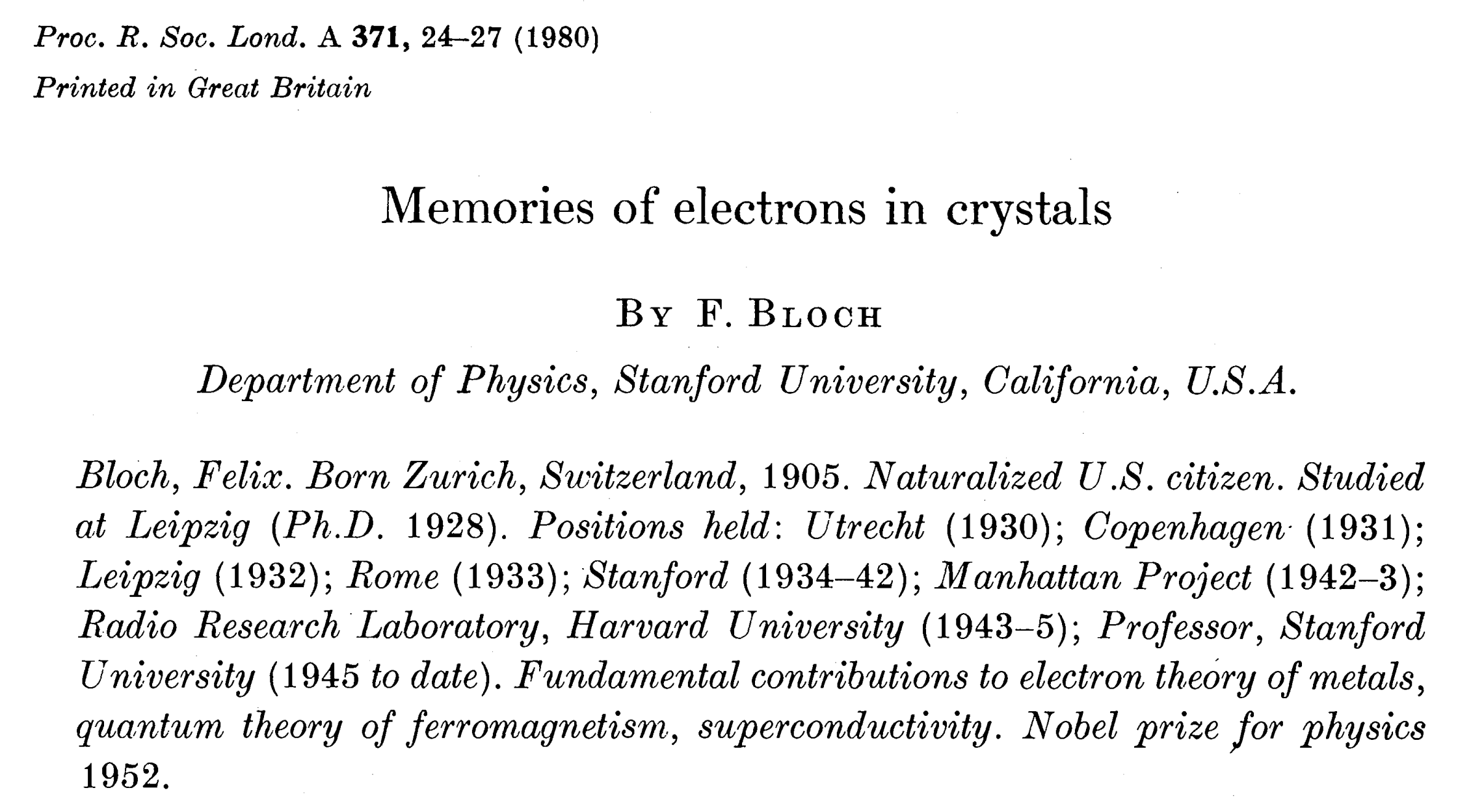布洛赫（Bloch）定理 - 知乎