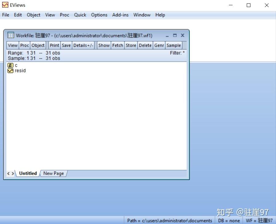 计量经济学EViews分析与应用---实操学习笔记--- 二、实操入门 - 知乎