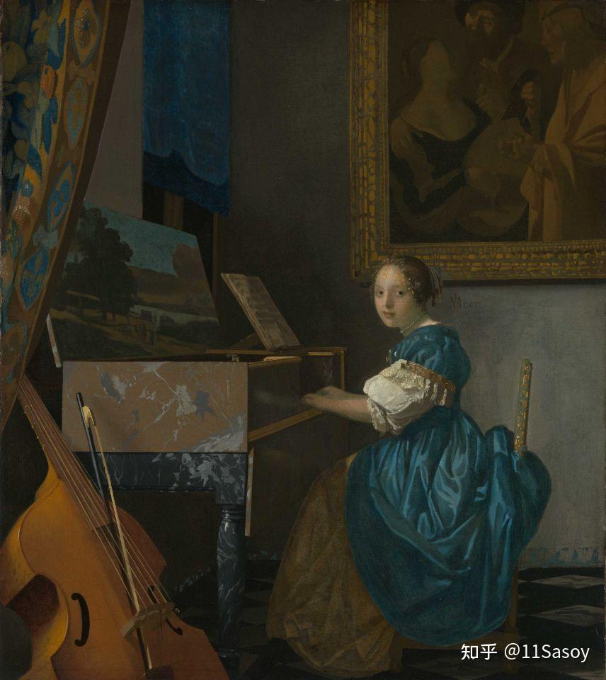 《坐在维金纳琴前的女子》约翰内斯·维米尔，1670-1672 - 知乎