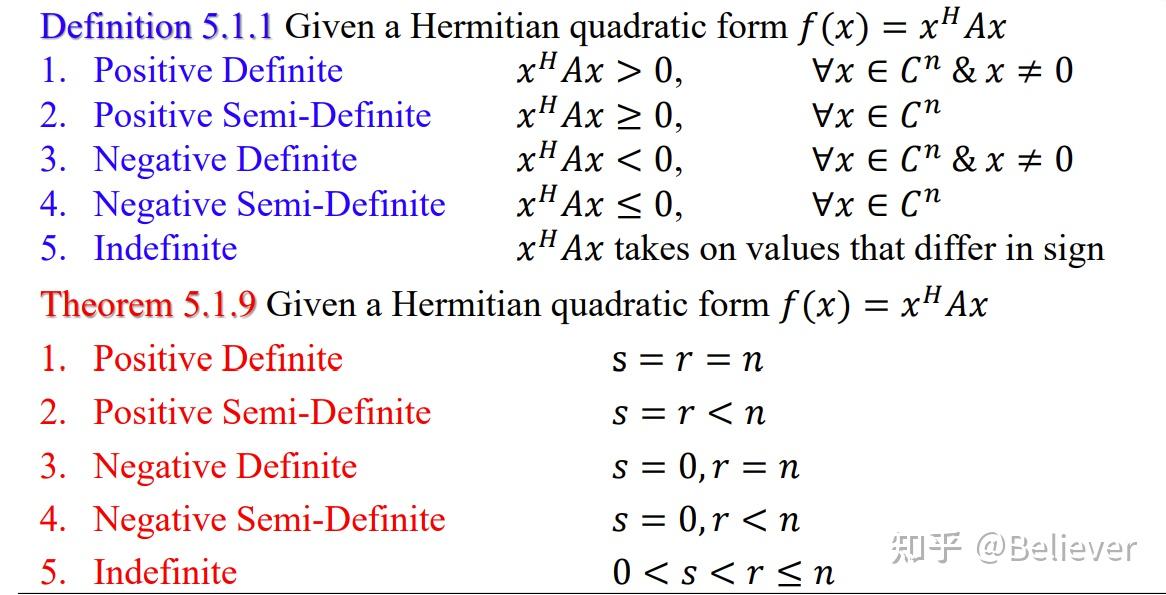 矩阵论学习笔记（六）Hermite矩阵与正定矩阵 - 知乎