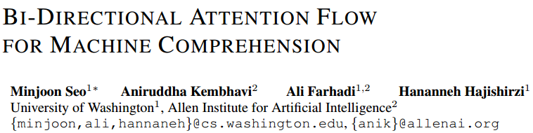 BiDAF：机器理解之双向注意力流 - 知乎